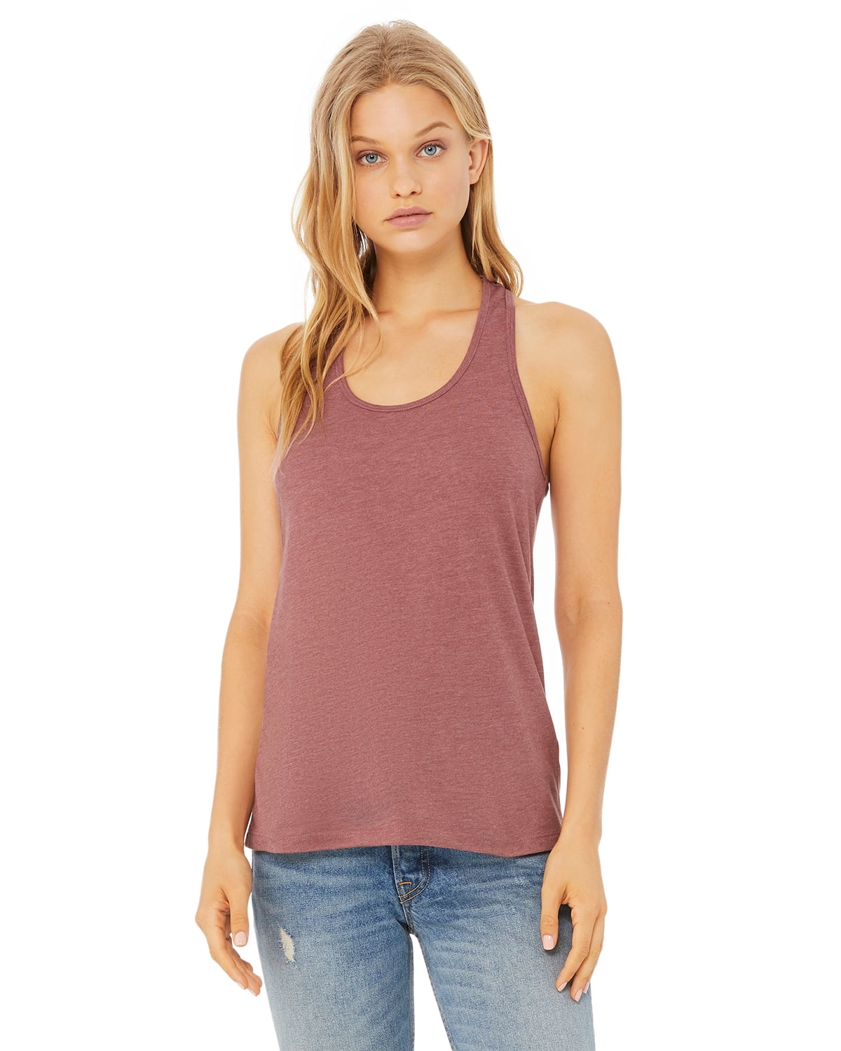 Bella + Canvas, The Ladies' Jersey Racerback Tank - HEATHER MAUVE - M ...