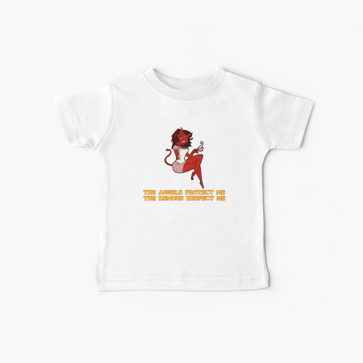 Bella Canvas The angels protect me, The demons respect me Baby T-Shirt ...