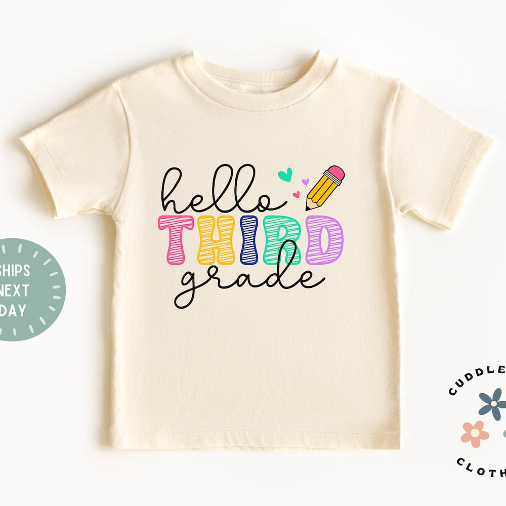 Bella Canvas Third Grade Shirt, Hello Third Grade Girls Tee, Back to ...