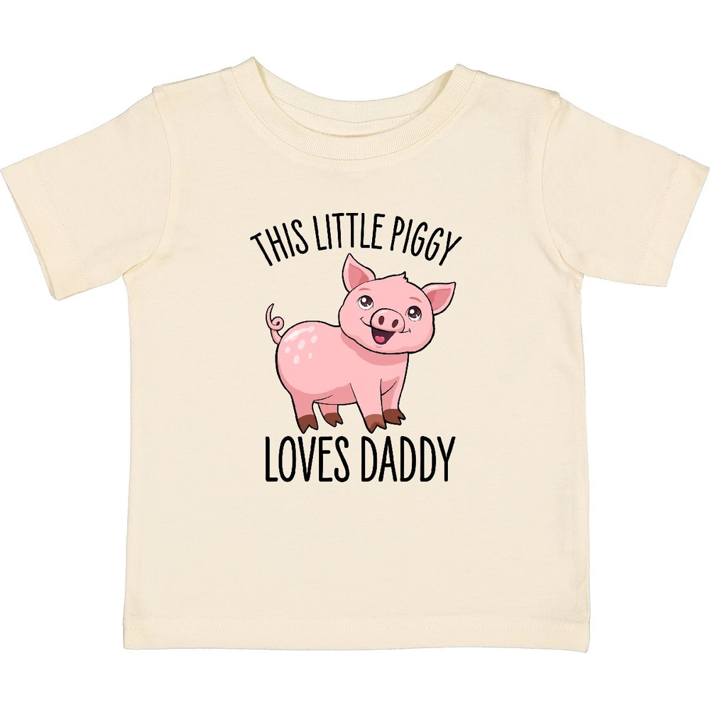 Bella Canvas This Little Piggy Loves Daddy- Cute Baby Toddler Shirt Family Pigs Dad Child ...