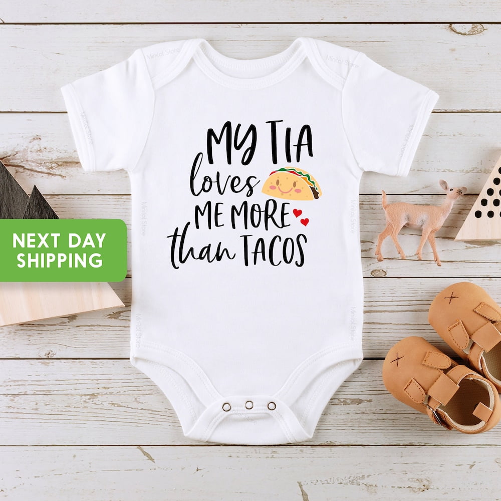 Bella Canvas Tia, My Tia Loves Me More Than Tacos, New Tia Baby, Cute Baby - Walmart.com