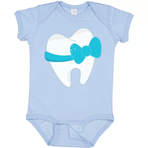 Bella Canvas Tooth With A Bow Infant Creeper Blue Lost Teeth Fairy ...