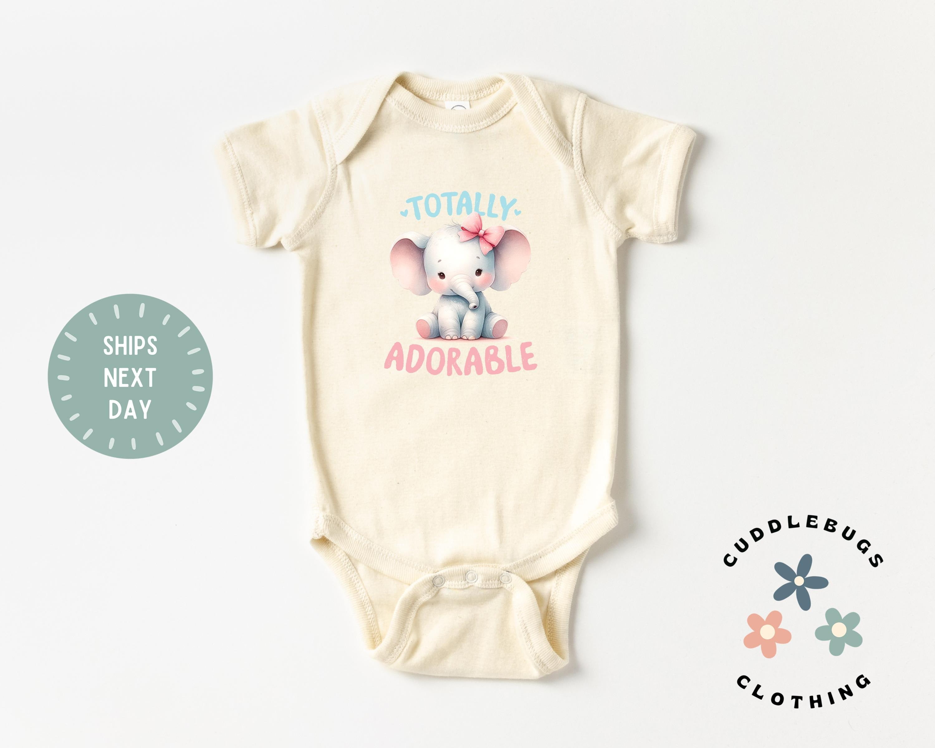 Bella Canvas with Totally Adorable Elephant Baby Onsies, Cute Animal ...