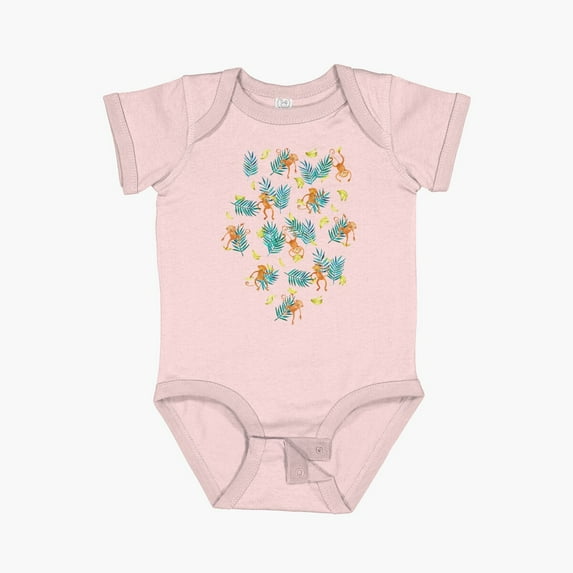 Bella Canvas Tropical Monkey Banana Bonanza On Blush Pink Short Sleeve ...