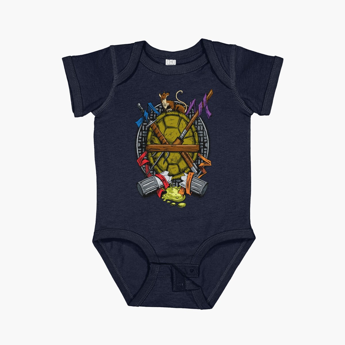 Bella Canvas Turtle Family Crest - Full Color Short Sleeve Baby One ...