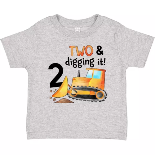 Bella Canvas Two And Digging It Bulldozer 2nd Birthday Baby Toddler ...