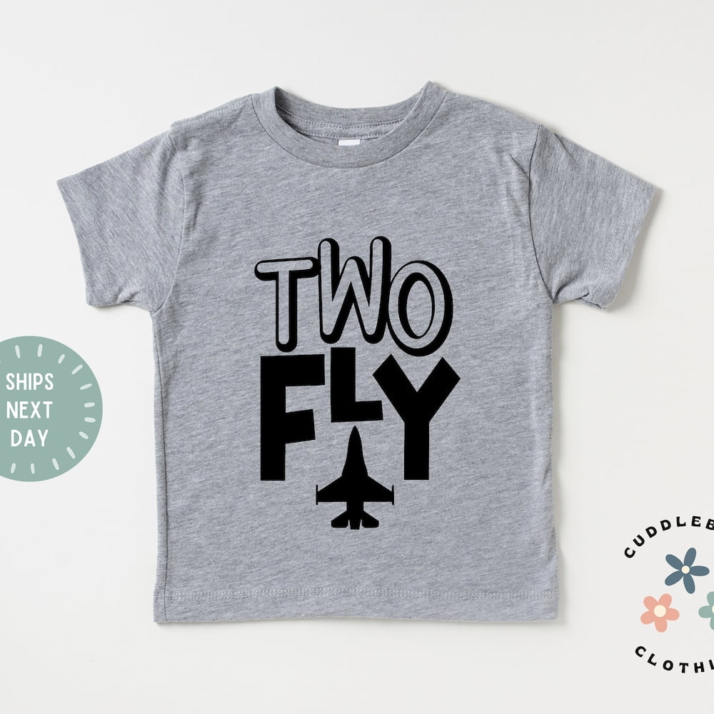 Bella Canvas Two Birthday Shirt, - Two Fly Jet Plane Unisex Kids Second ...