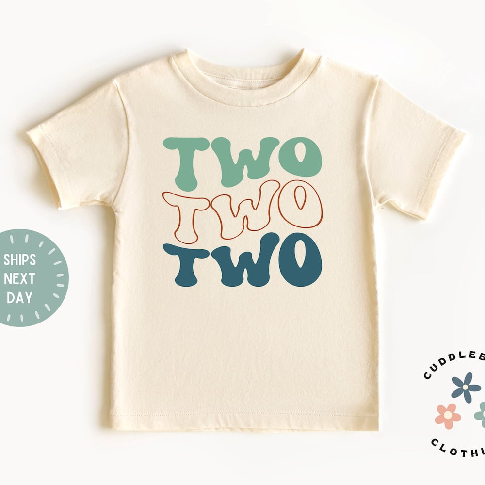 Bella Canvas Two Birthday Tee, Retro Kids Second Birthday Shirt, Two ...