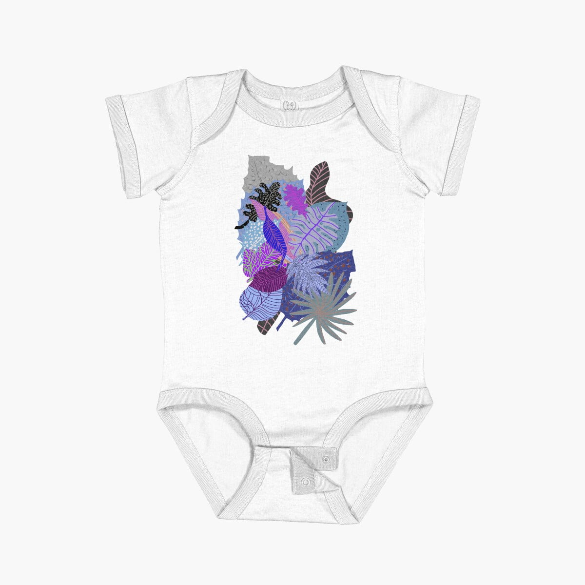 Bella Canvas Ultraviolet Fade Nature Leaves Short Sleeve Baby One-Piece ...