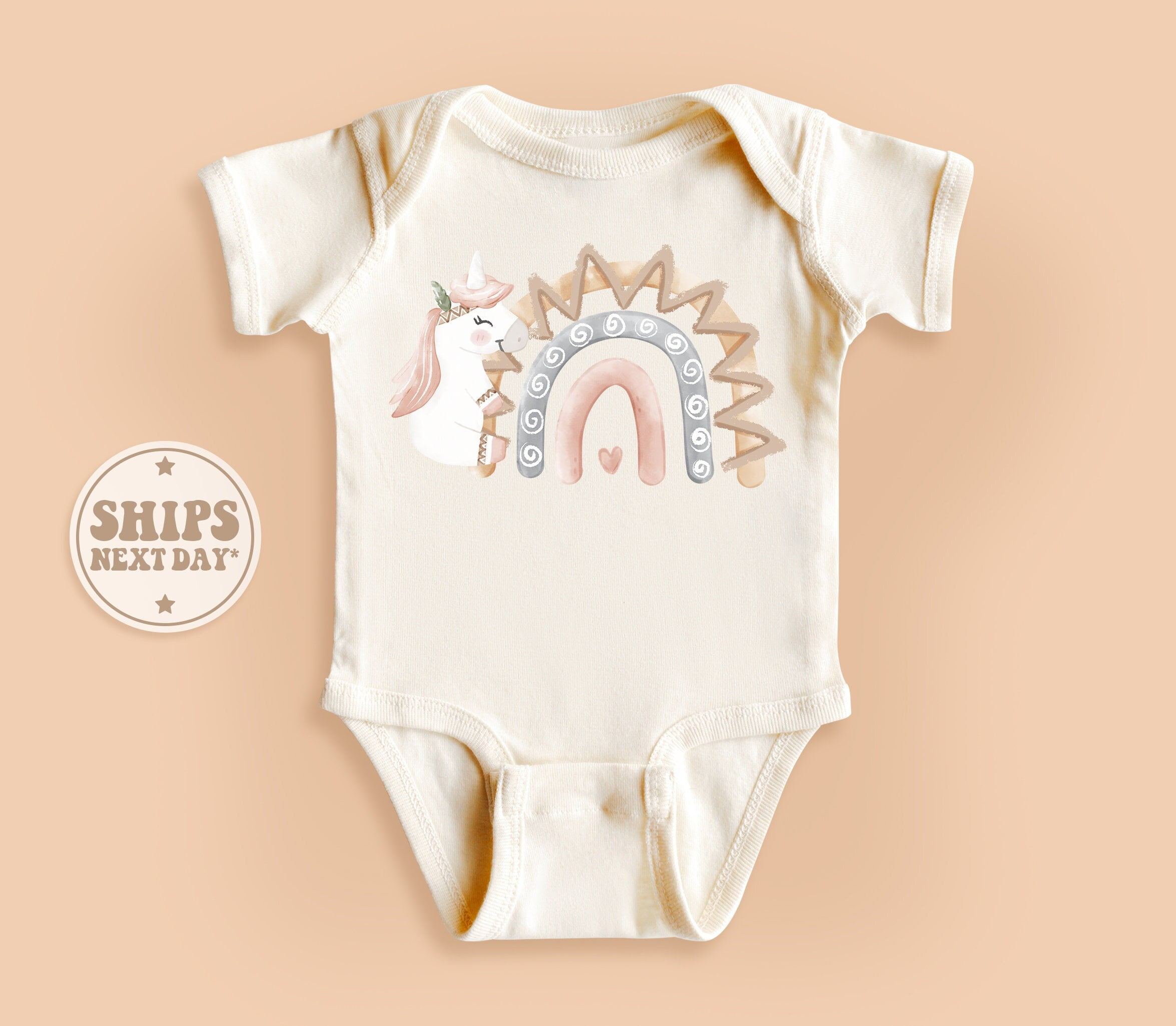 Bella Canvas with Unicorn, Cute Unicorn Natural, Unicorn Baby Shower Gift, Unicorn Birthday ...