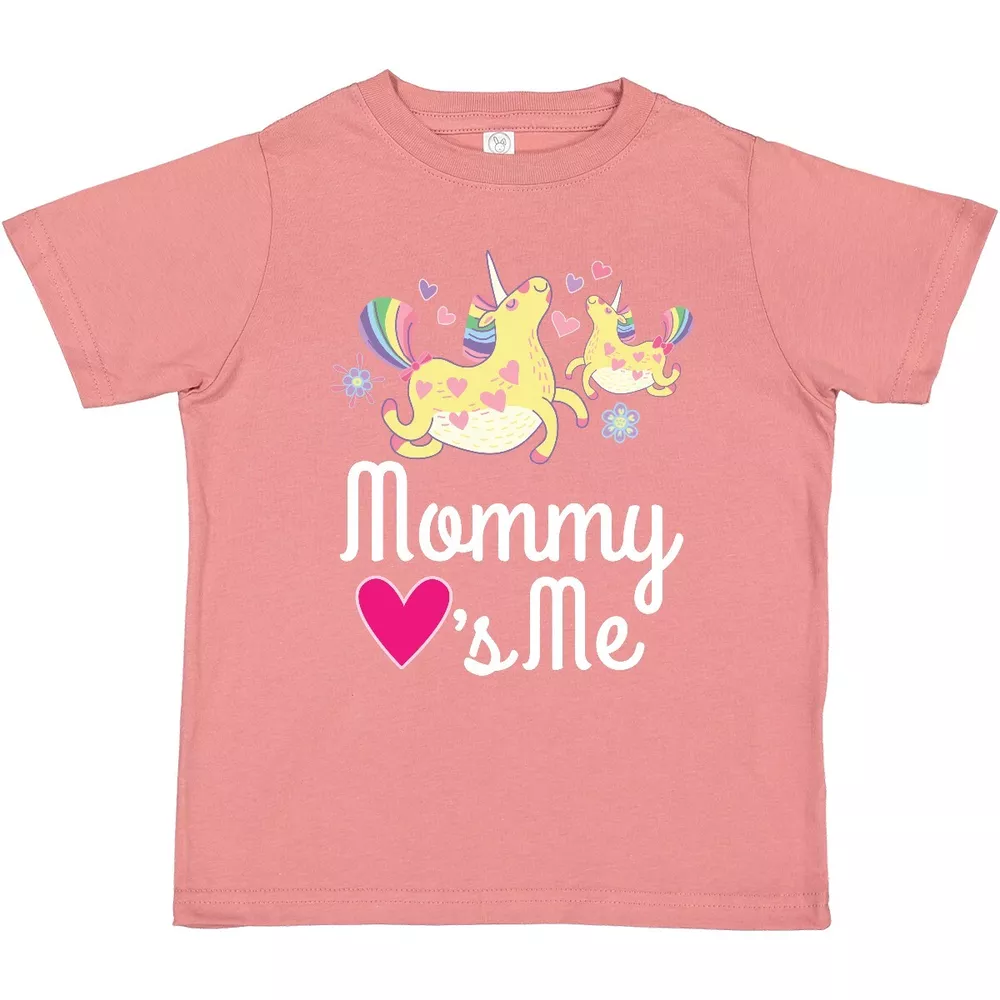 Bella Canvas Unicorn Mommy Loves Me Girls Toddler Shirt Kids Childs Cute From Mom Toddler Shirt ...