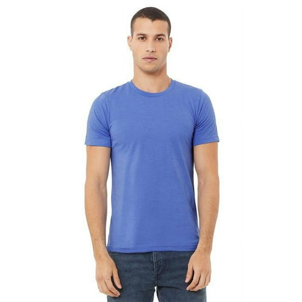 Bella Canvas Unisex Heather CVC T-Shirt Neon Blue - Walmart Business ...