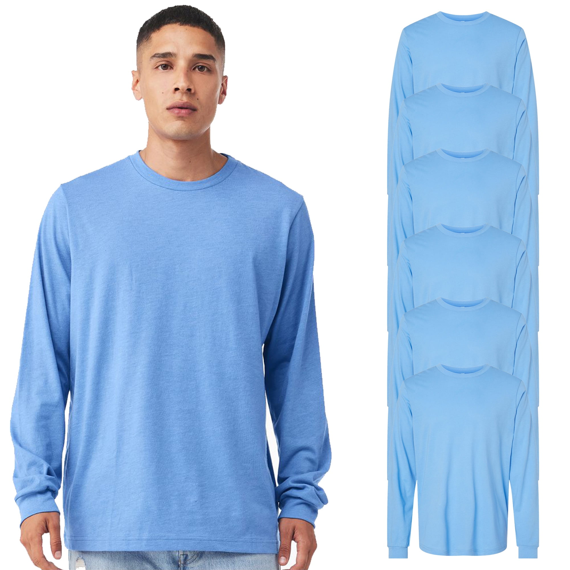 Bella+Canvas Unisex Long Sleeve Jersey Tee, Airlume Combed Cotton ...