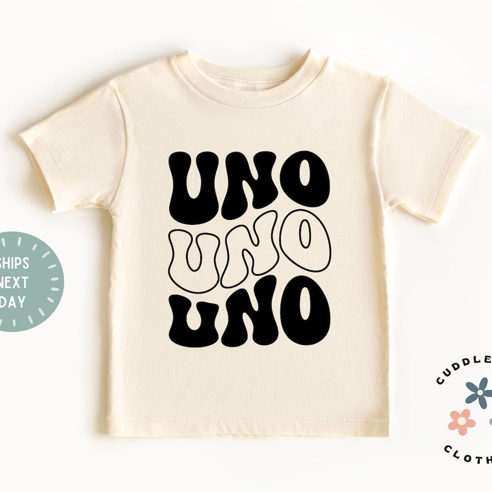 Bella Canvas Uno First Birthday Kids Tee, Retro Uno One Year Birthday ...