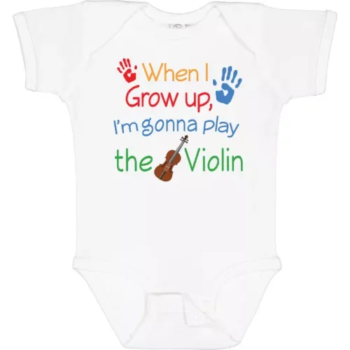 Bella Canvas Violinist Future Violin Music Player Baby Musician Strings ...