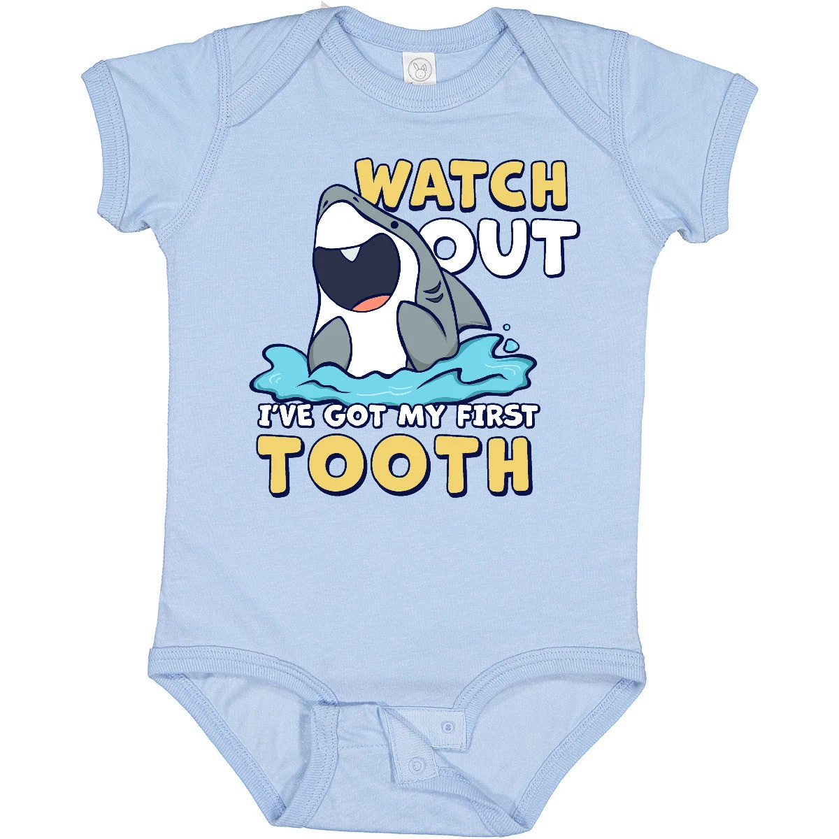 Bella Canvas Watch Out I'Ve Got My First Tooth Baby Bodysuit Teething ...