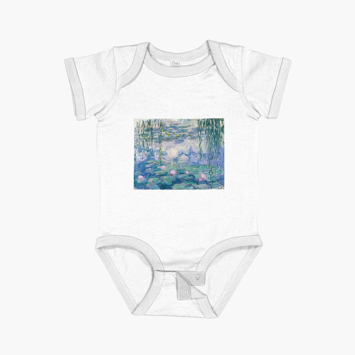 Bella Canvas Water Lilies Claude Monet Fine Art Short Sleeve Baby One ...