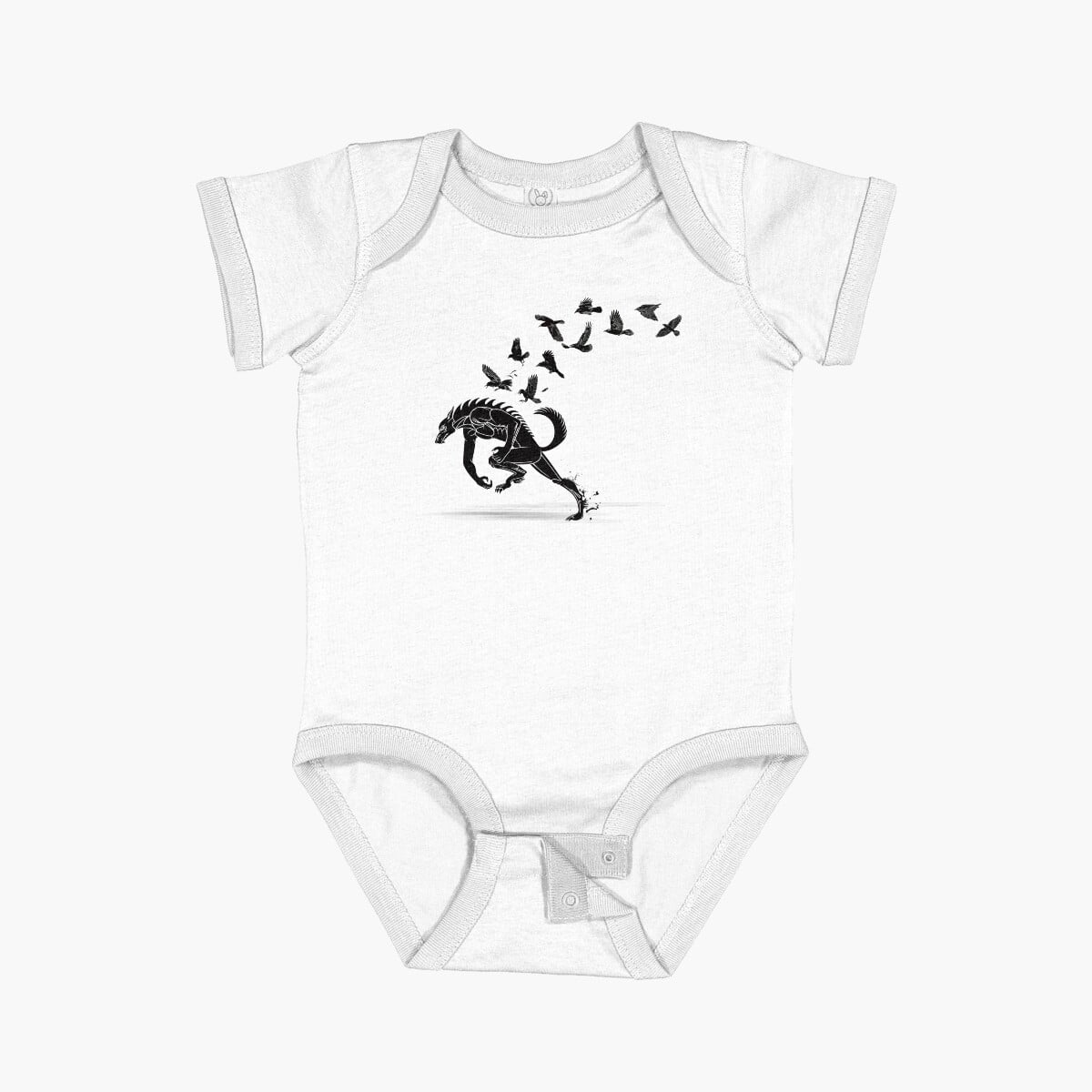 Bella Canvas Werewolf Running From Ravens Short Sleeve Baby One-Piece ...