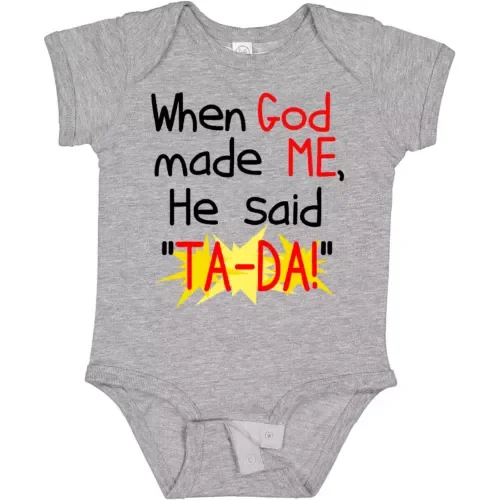 Bella Canvas When God Made Me Baby Christian Catholic Cute Faith One ...