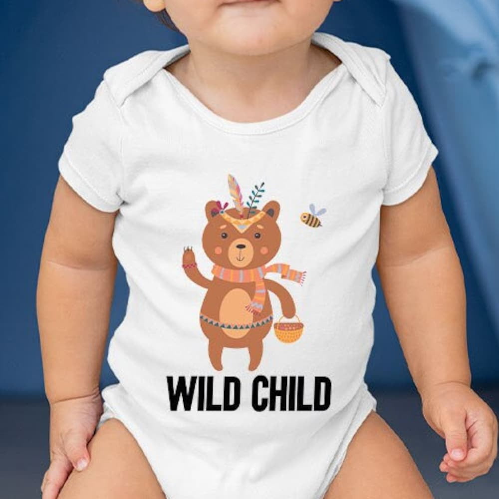 Bella Canvas with Wild Child Shirt, Funny Bear Kids Shirt, Bear Wild Child Kids Tee, Cute Animal ...