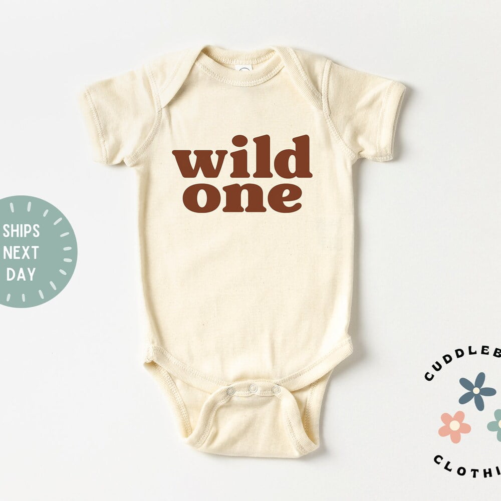Bella Canvas Wild One Baby Bodysuit, Minimalist One Year Birthday Bodysuit, Boy Girl, One ...