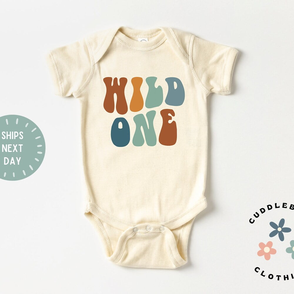 Bella Canvas Wild One Bodysuit, Retro Boho One Year Birthday Bodysuit ...