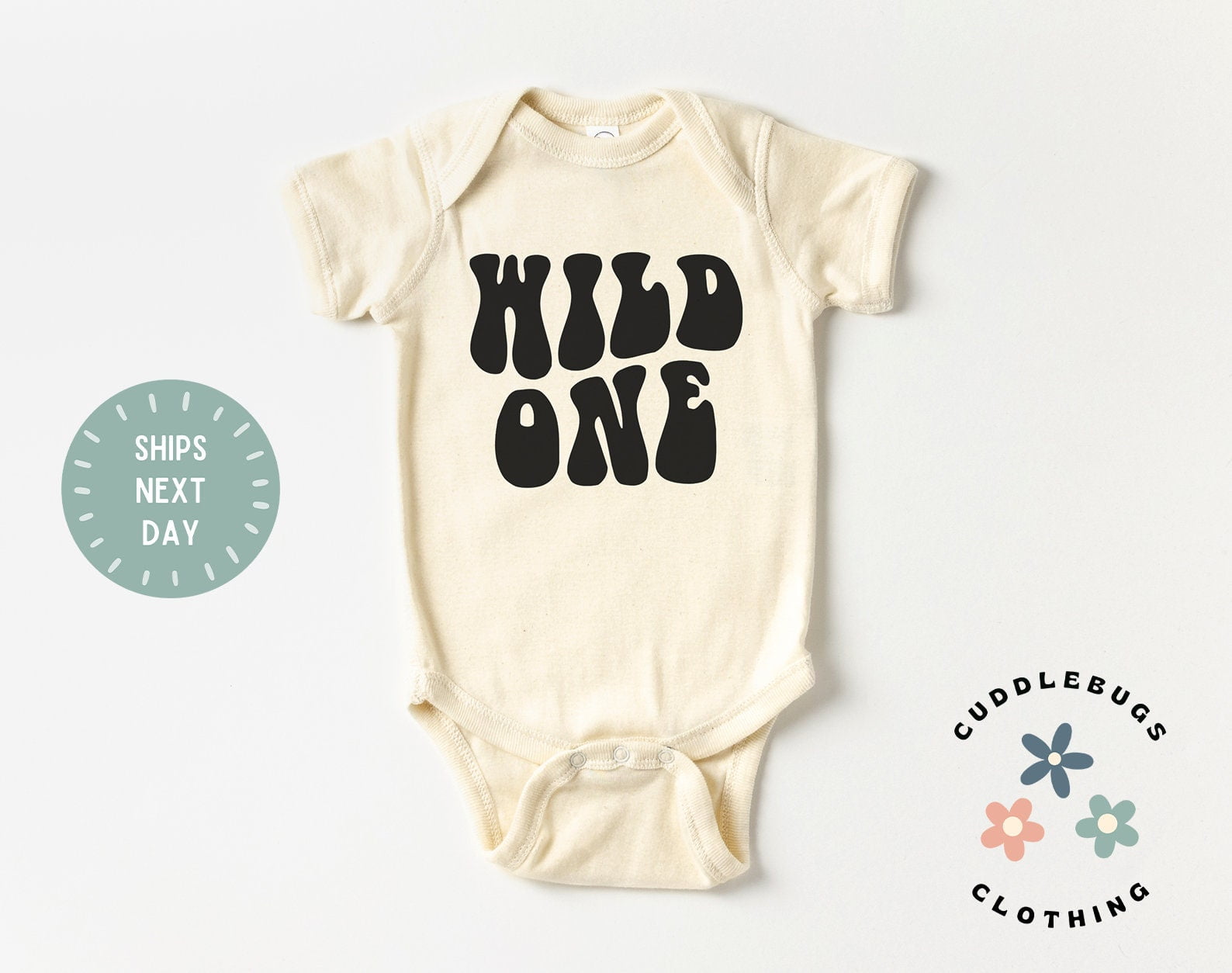 Bella Canvas with Wild Ones, Retro Boho One Year Birthday, One Year Old Boy Girl Gray Or One ...