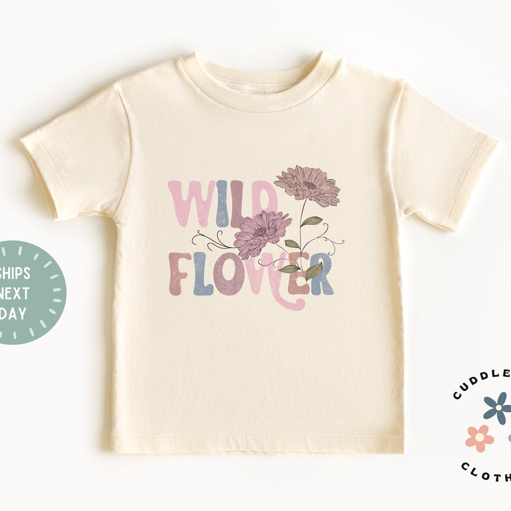 Bella Canvas Wildflower Toddler Girl Shirt, Cute Little Wildflower Kids Tee, Wild One Girls Top ...