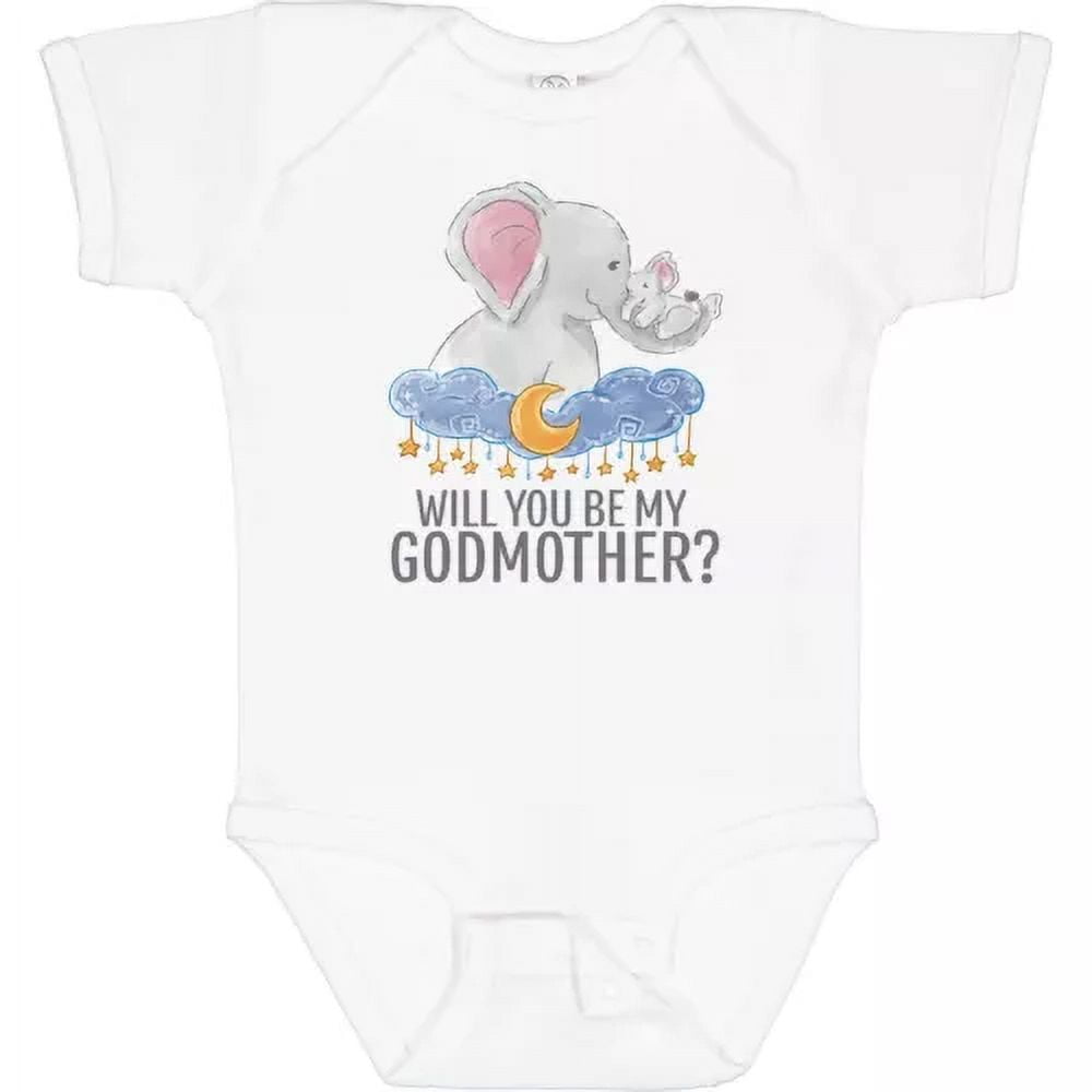 Bella Canvas Will You Be My Godmother? Baby New Godmom Godparent Elephant Bodysuit - Walmart.com