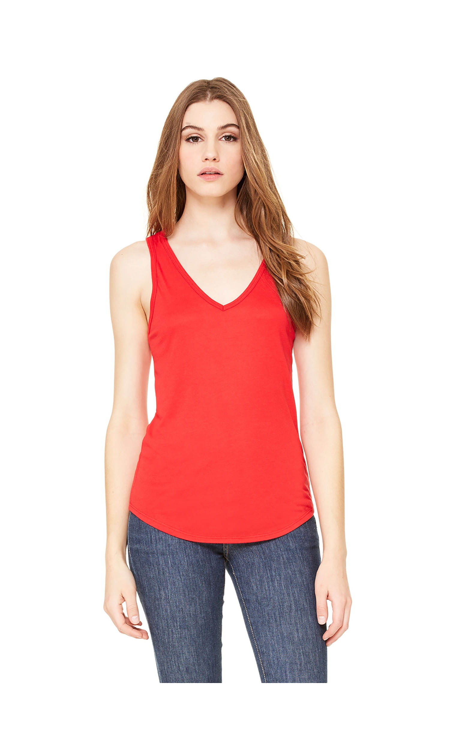 Bella Canvas Women's Flowy V-Neck Relaxed Drapey Tank Top, Style B8805 ...