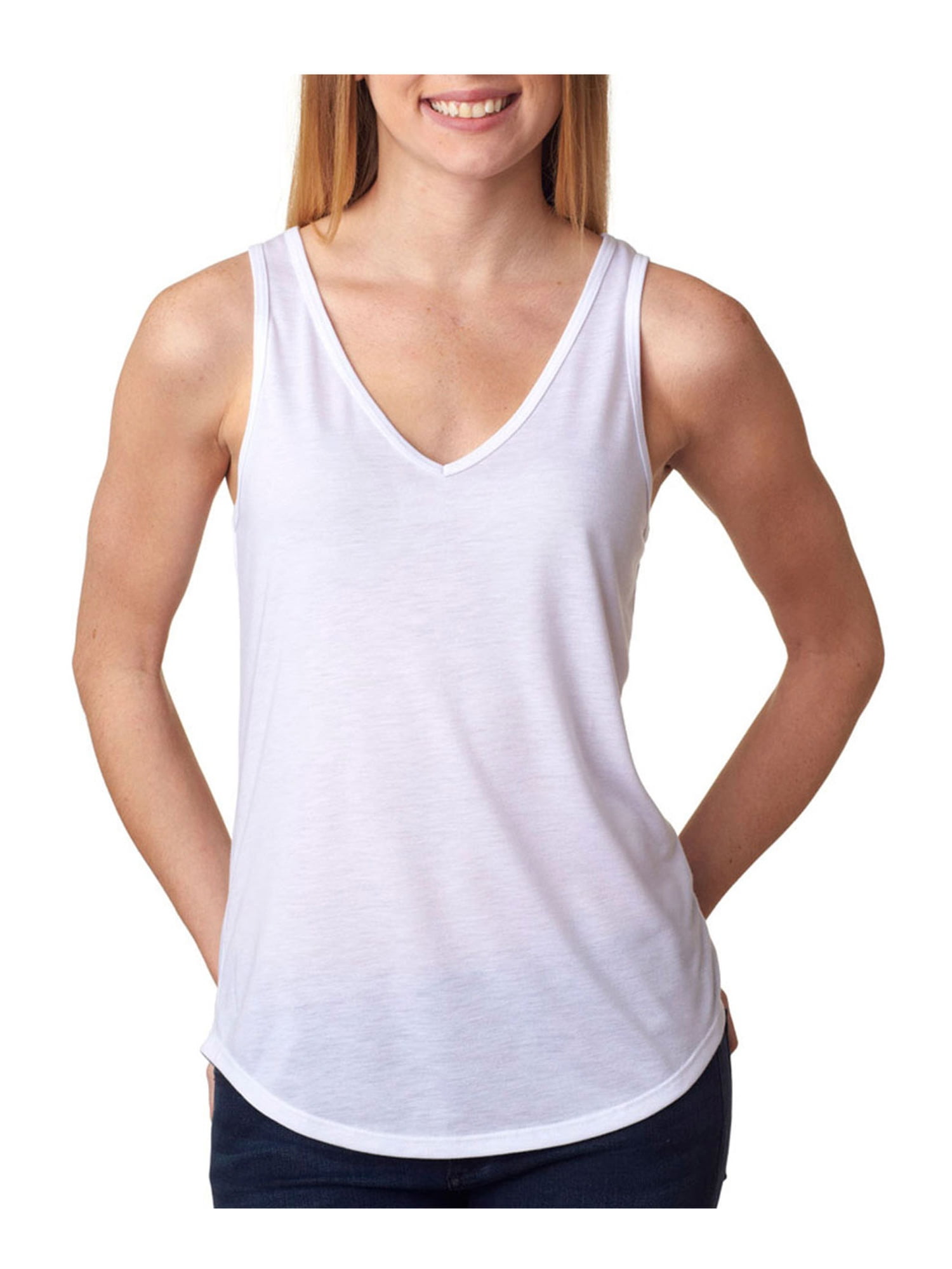 Bella Canvas Women's Flowy V-Neck Relaxed Drapey Tank Top, Style B8805 ...