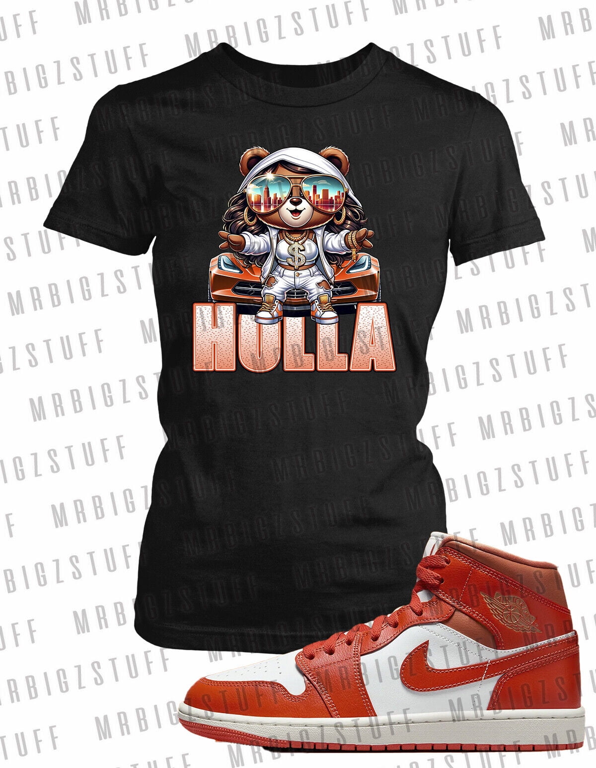 Bella Canvas Women's Tee Shirt to Match J1 Mid Clay Sneaker Holla if ...