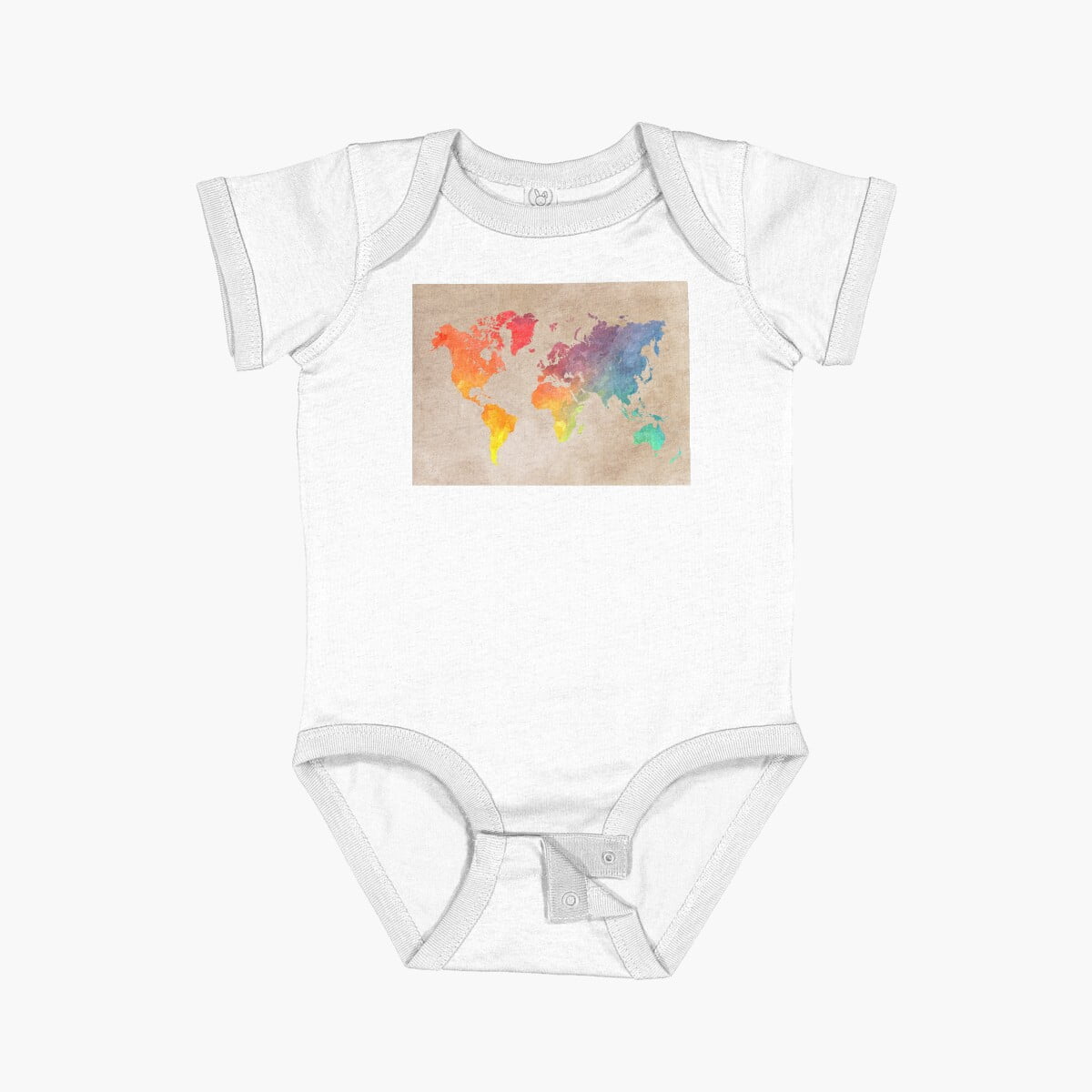 Bella Canvas World Map Maps Short Sleeve Baby One-Piece Newborn Gender ...