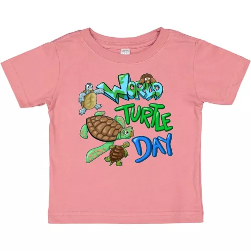 Bella Canvas World Turtle Day- Cute Turtles Baby Toddler Shirt Sea Terrapin Box Red Eared ...
