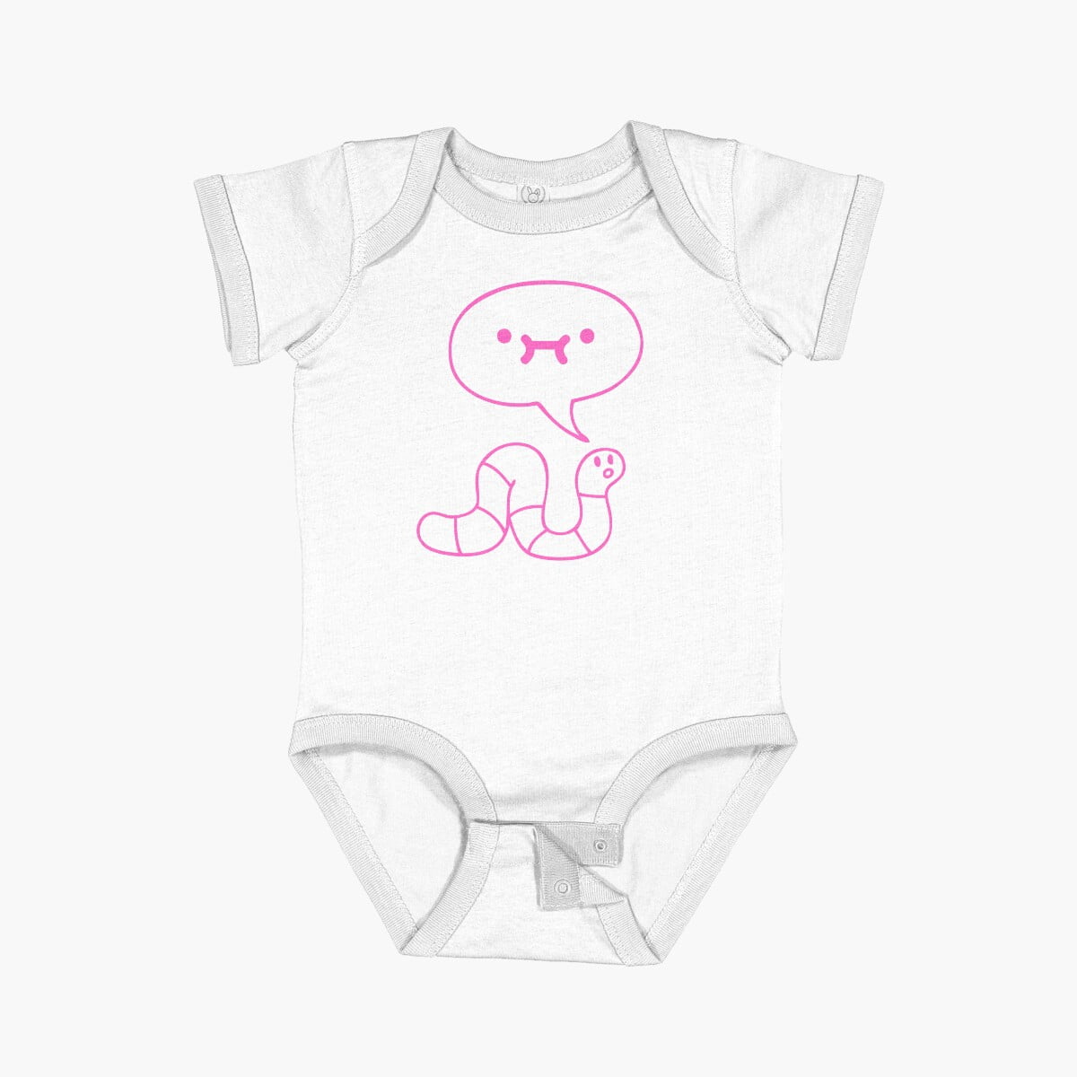 Bella Canvas Worm Tho (Pink Worm Version) Short Sleeve Baby One-Piece ...