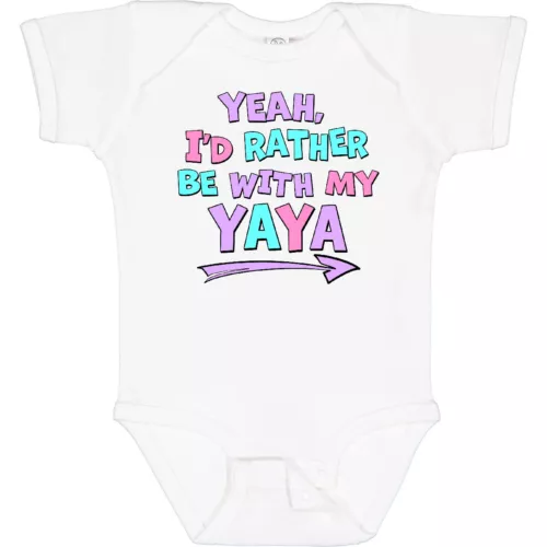 Bella Canvas Yeah I'd Rather Be With My Yaya In Pink Blue And Purple Baby Bodysuit - Walmart.com