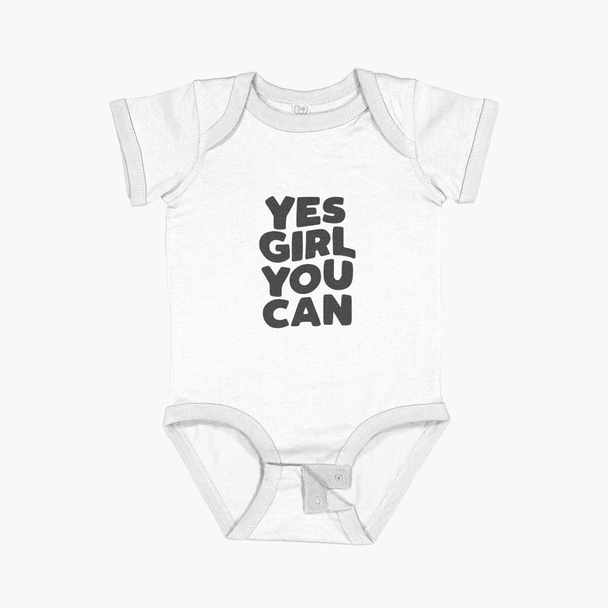 Bella Canvas Yes Girl You Can In Black And White Short Sleeve Baby One ...
