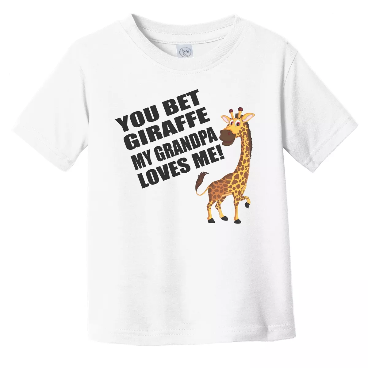 Bella Canvas You Bet Giraffe My Grandpa Loves Me Funny Grandchild Toddler Boys & Girls Shirt ...