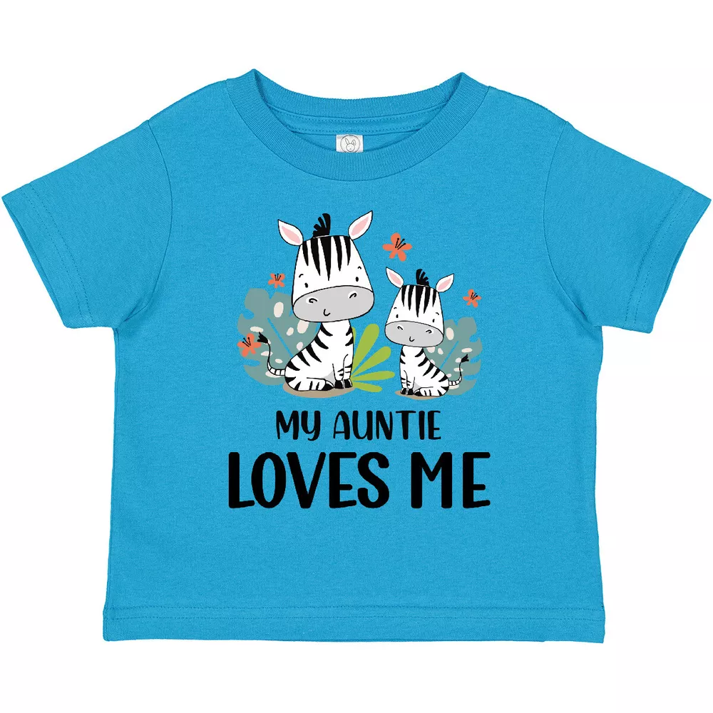 Bella Canvas Zebra My Auntie Loves Me Toddler Shirt Nephew Niece Aunt Family New Toddler Shirt ...