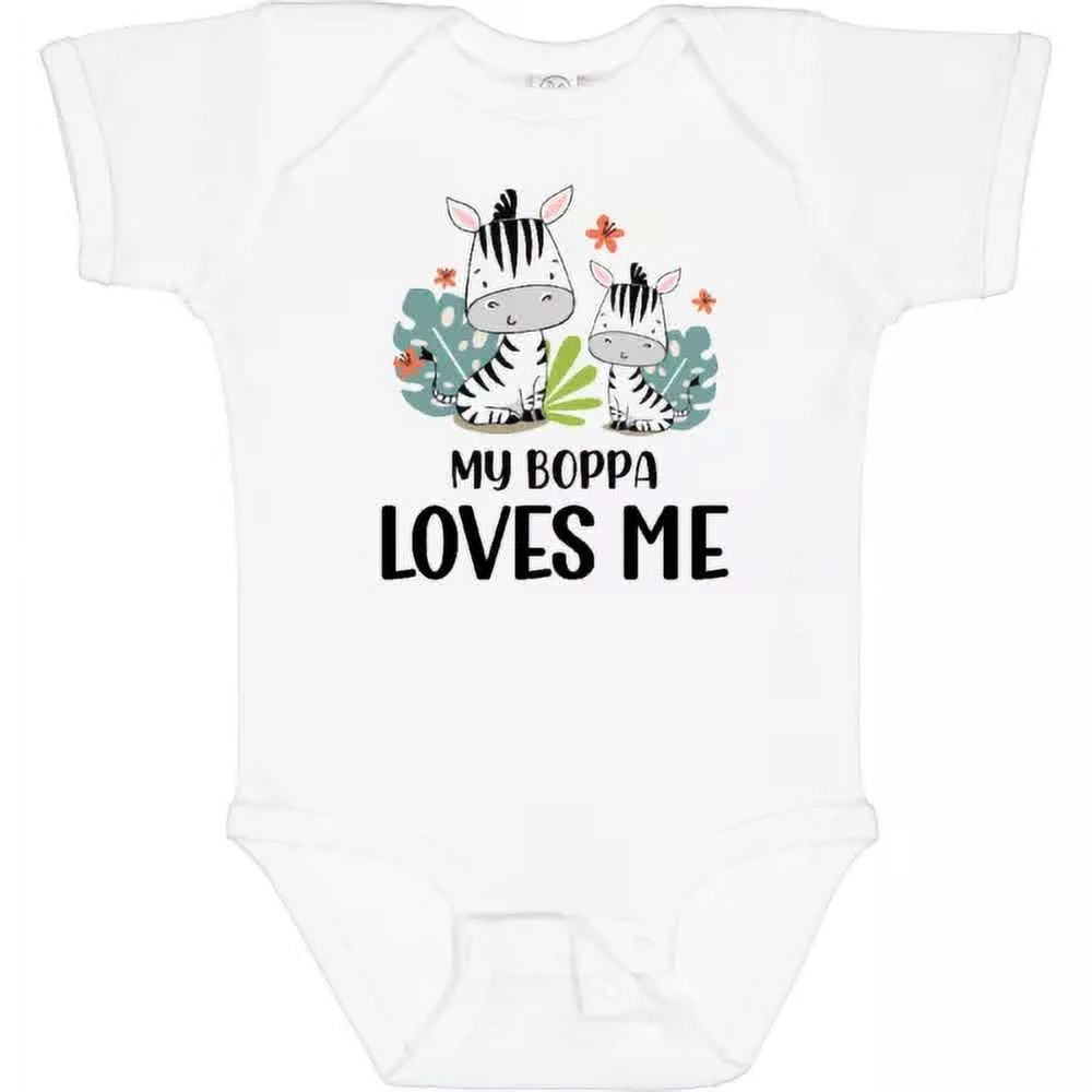 Bella Canvas Zebra My Boppa Loves Me Baby Granddaughter Grandma Grandkids Bodysuit - Walmart.com