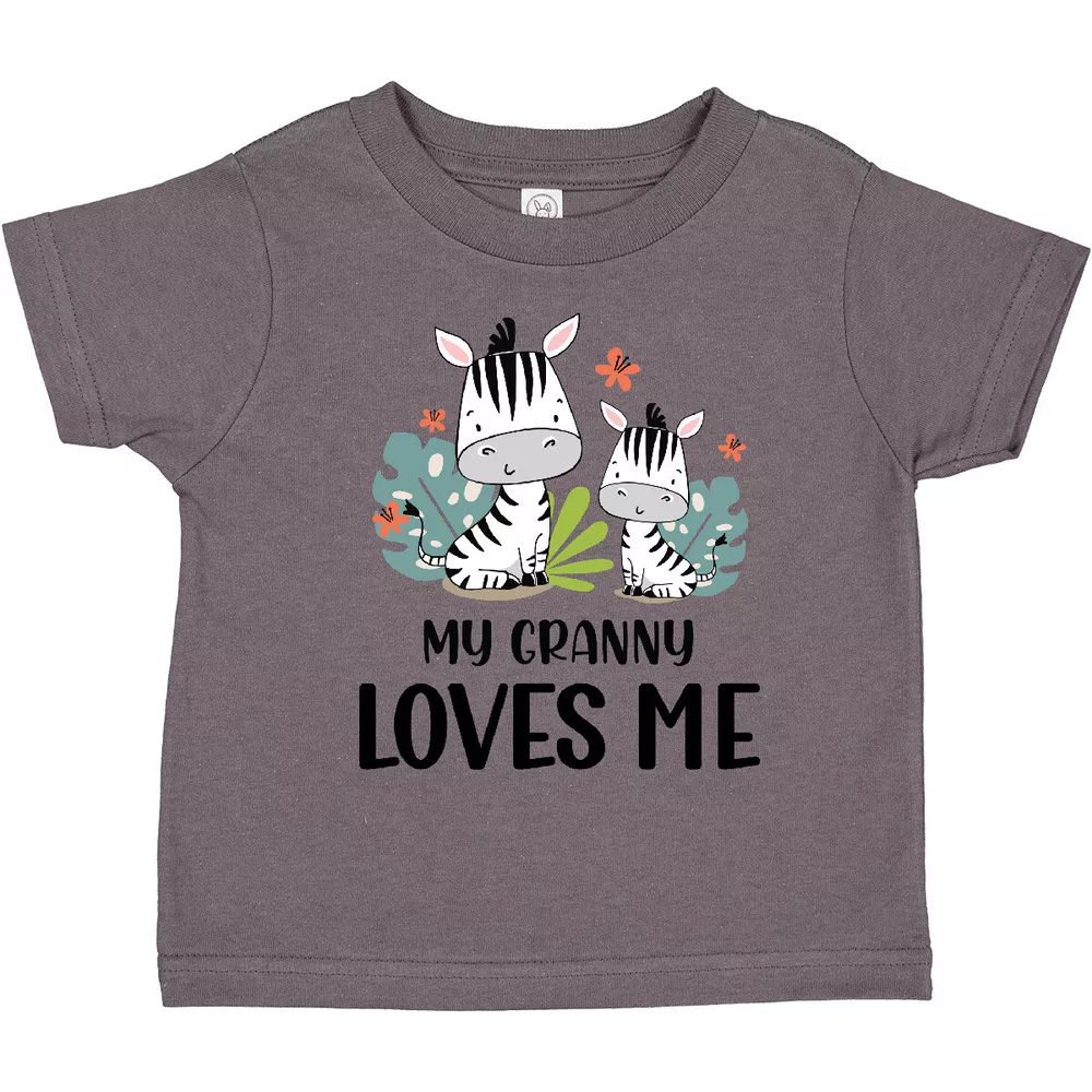 Bella Canvas Zebra My Granny Loves Me Toddler Shirt Grandmother Grandchild Day Toddler Shirt ...
