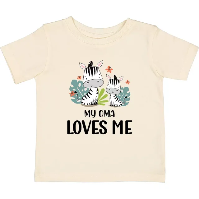 Bella Canvas Zebra My Oma Loves Me Baby Toddler Shirt Grandchild Grandma Grandmother Day Toddler ...