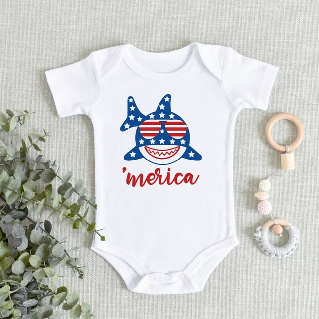 Bella Canvas with 4Th Of July, 'Merica Shark, Independence Day Shirt ...