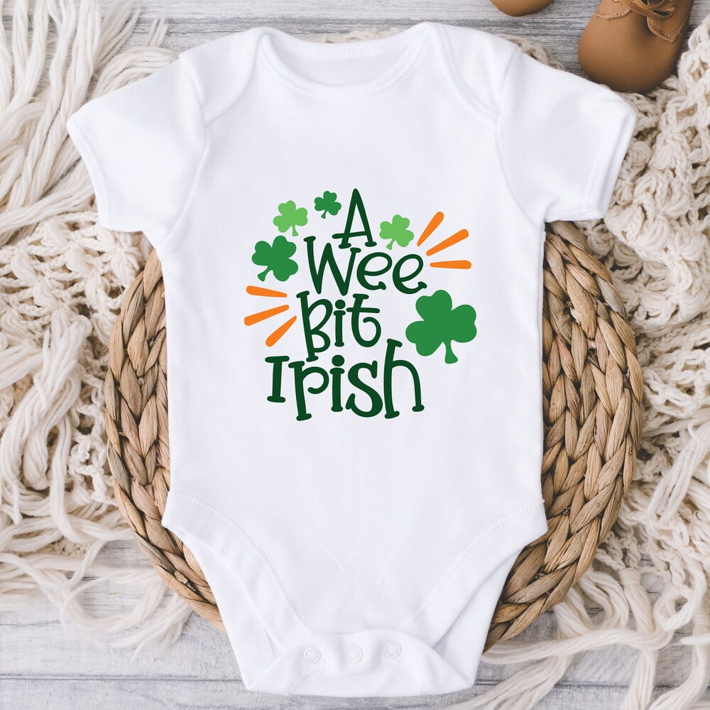 Bella Canvas with A Wee Bit Irish, St. Patrick'S Day Baby, Funny A Wee ...