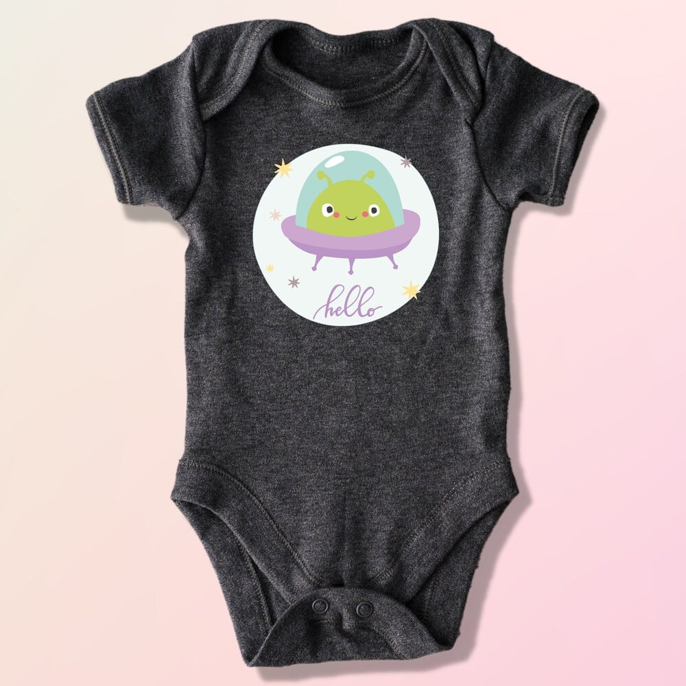 Bella Canvas with Alien, Cute Alien, Funny Alien , Funny , Cute, Gift For Newborn Baby Cute Baby ...