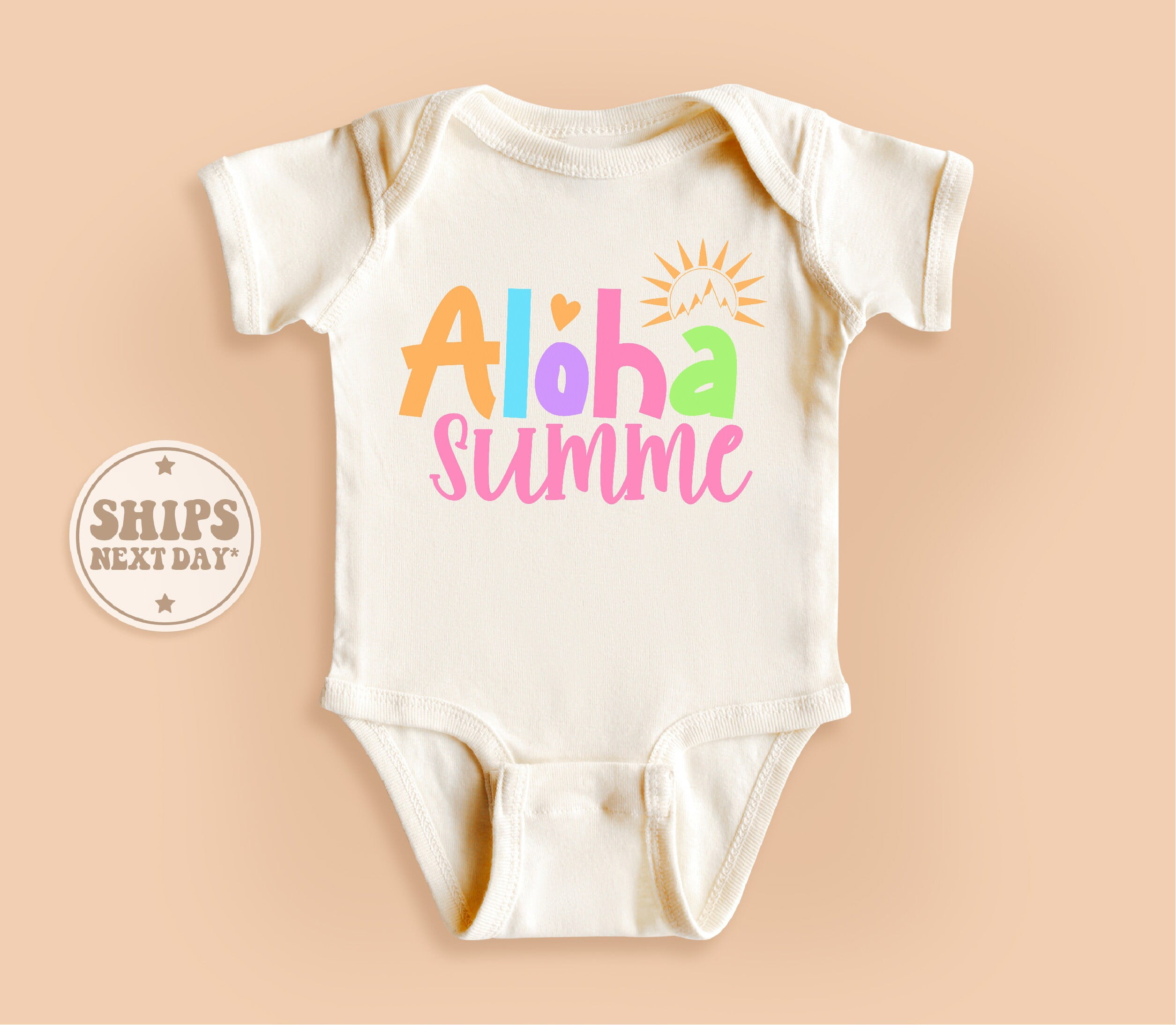 Bella Canvas with Aloha Summer, Aloha Beaches, Retro Natural Kids Gift ...