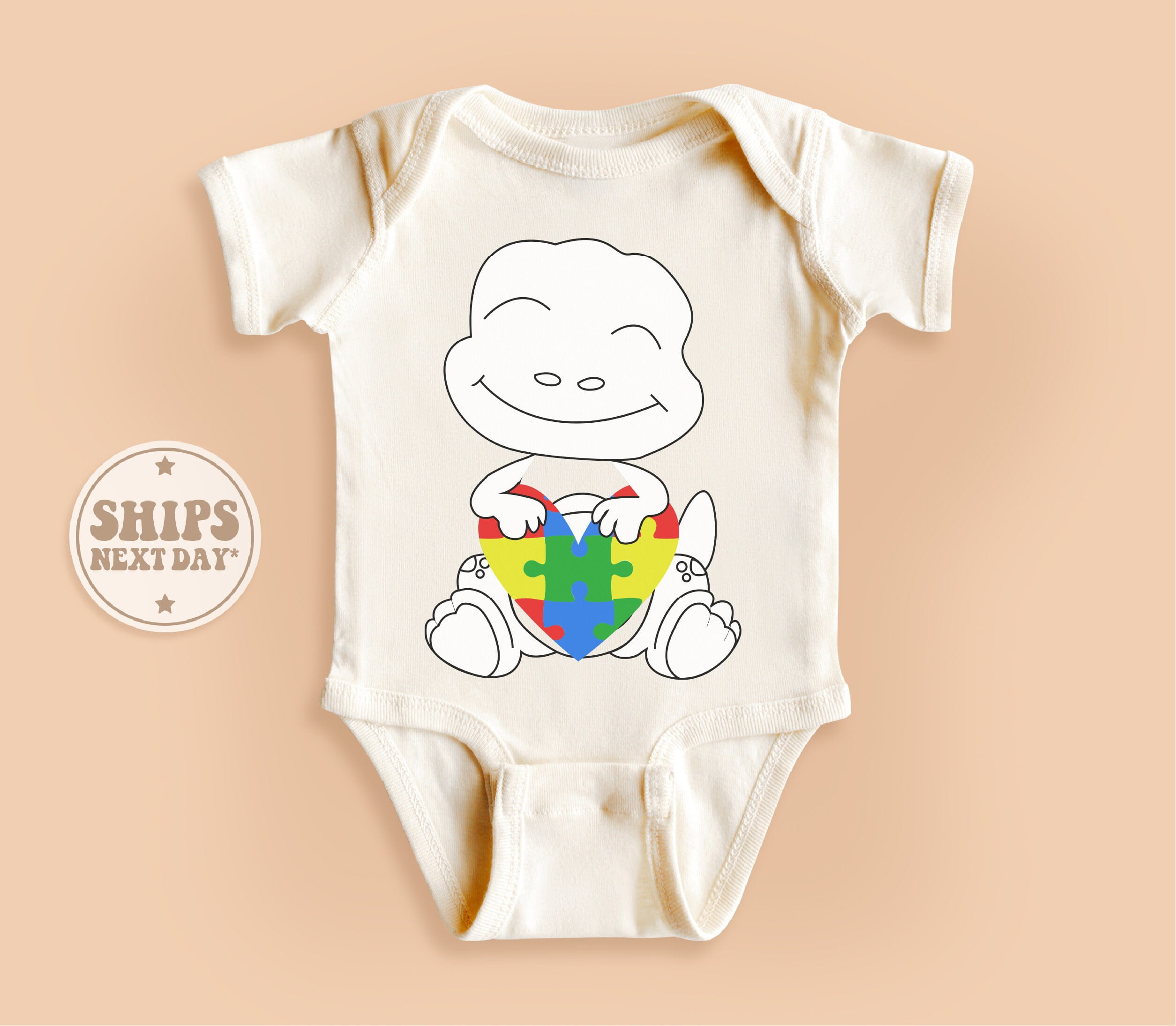 Bella Canvas with Autism Heart, Autism Awareness, Retro Natural Kid ...