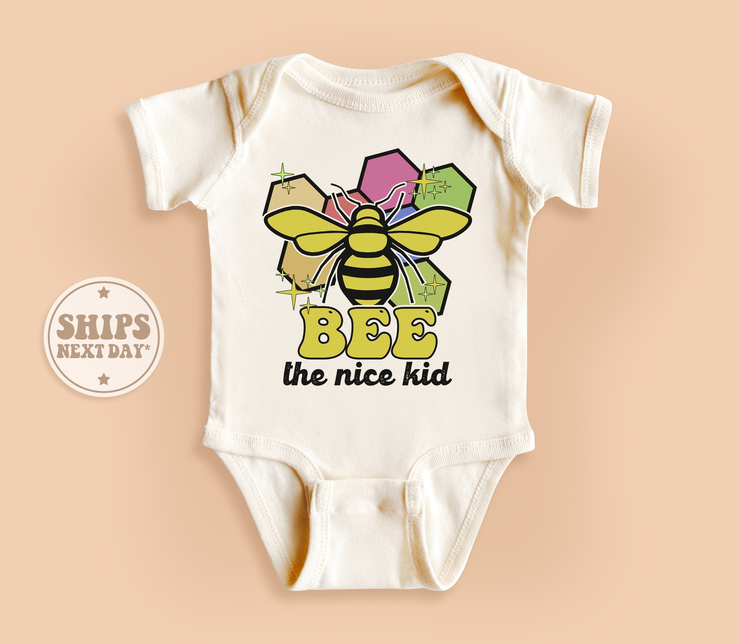 Bella Canvas with Bee The Nice Kid, Bumble Bee, Vintage Natural Kids ...