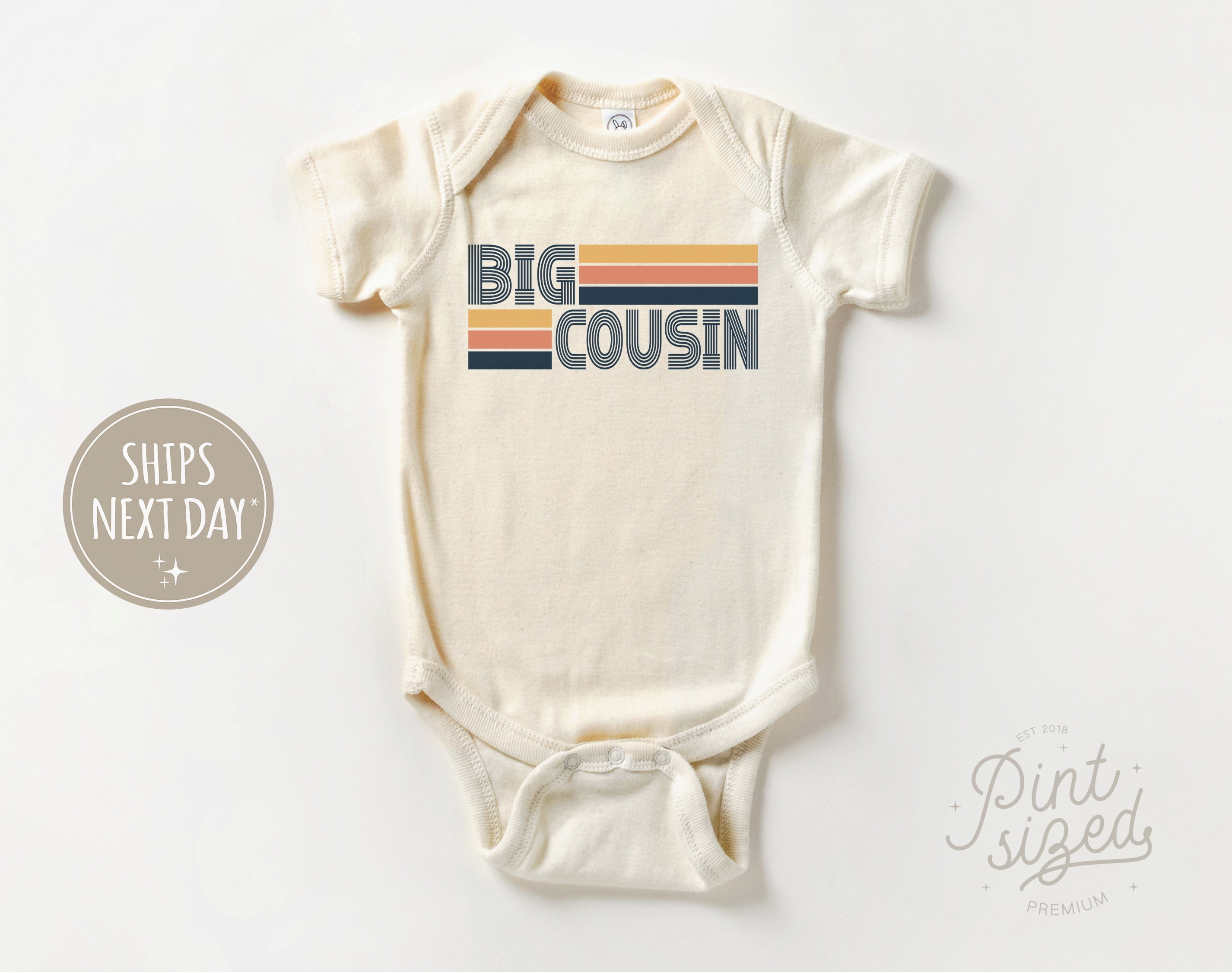 Bella Canvas with Big Cousin, Retro Cousin, Vintage Matching Cousins Cute Baby Boy or Girl ...