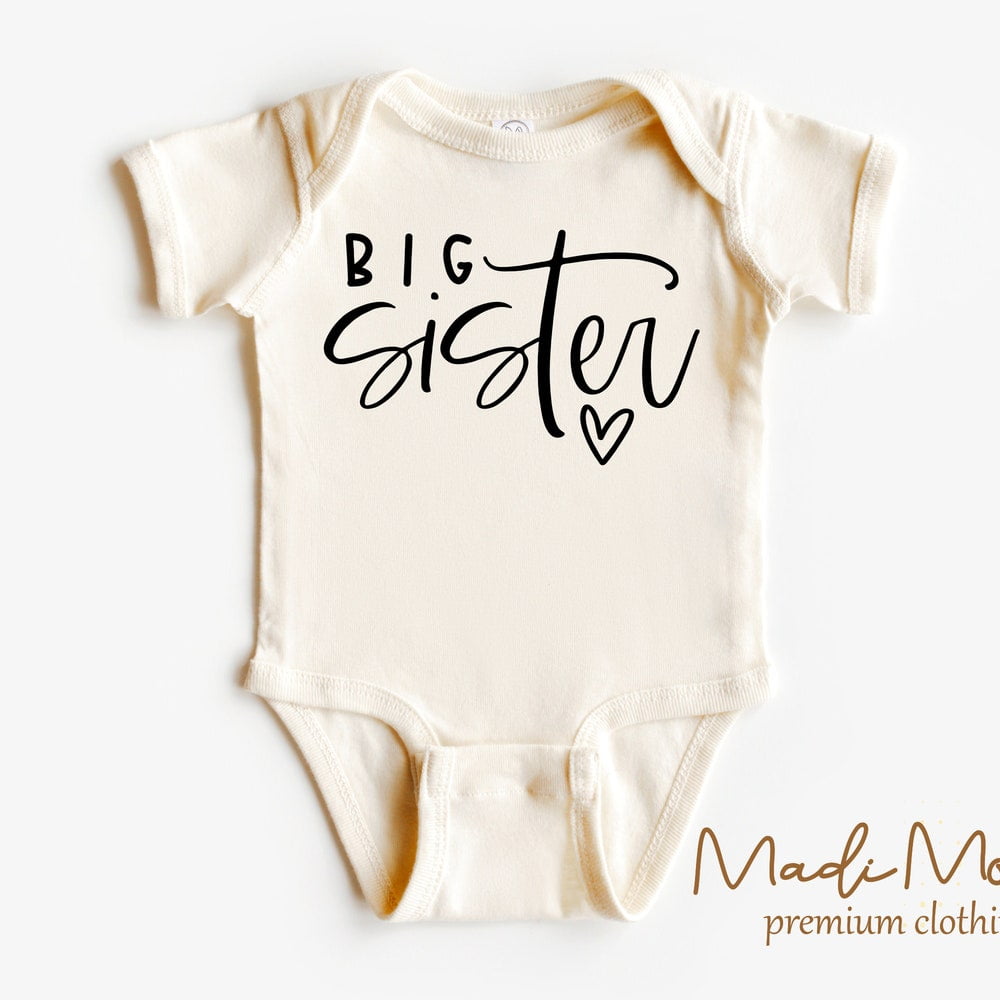 Bella Canvas with Big Sister, Sis Kids Shirt, V Cute Baby Boy or Girl Bodysuit Gift - Walmart.com